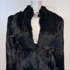 Genuine 100% Rabbit Fur • Size Large• Vintage Black Coat Jacket ...