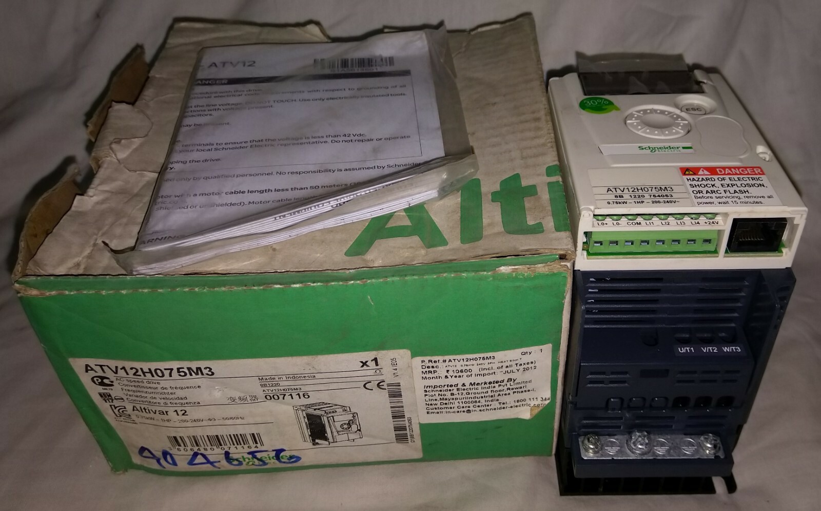 Schneider Electric ATV12H075M3 Inverter Drive 3-Phase 0.75kW 1 HP AC ...