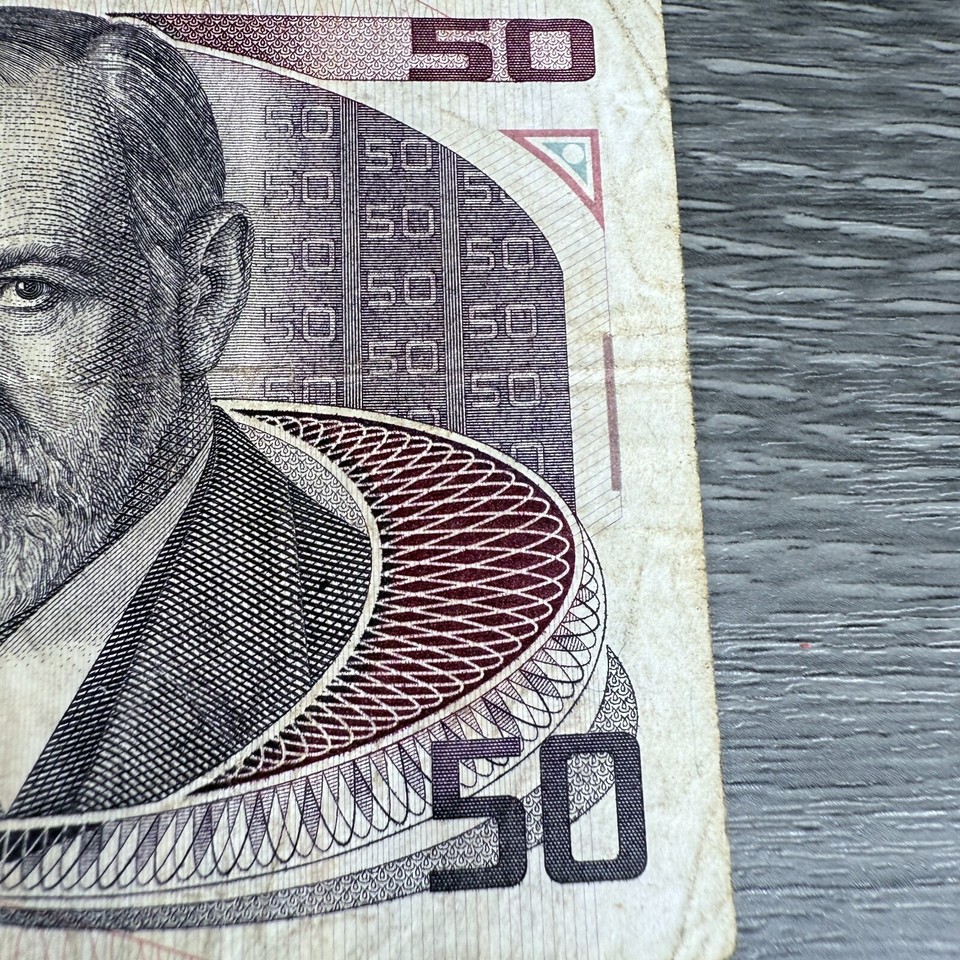 1986 Funfzig 50 Schilling Austria Note Circulated A368808F Nationalbank ...