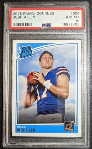 2018 Panini Donruss Josh Allen Rated Rookie PSA 10 GEM MINT BILLS #304 ...