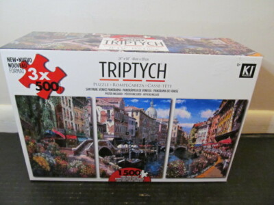 KI Puzzles Triptych Sam Park: Venice Panorama, Three 500 Piece Puzzles ...