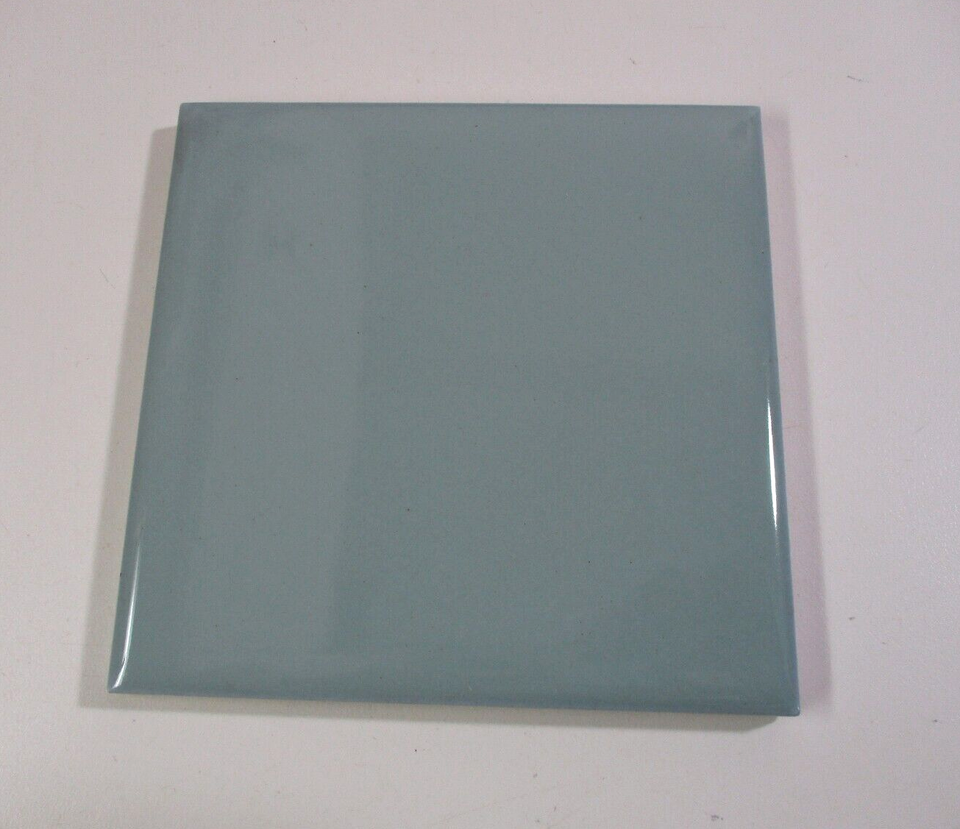 1 Tile Mosaic USA 4-3/8" Sq. Gloss Powder Gray Blue Ceramic Wall 1950 ...