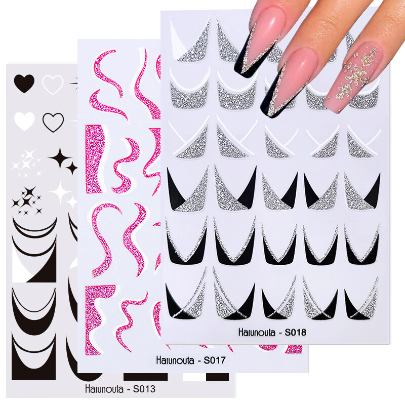 3D Nail Stickers Decals Butterfly Transfer Nail Sliders Abstract ...