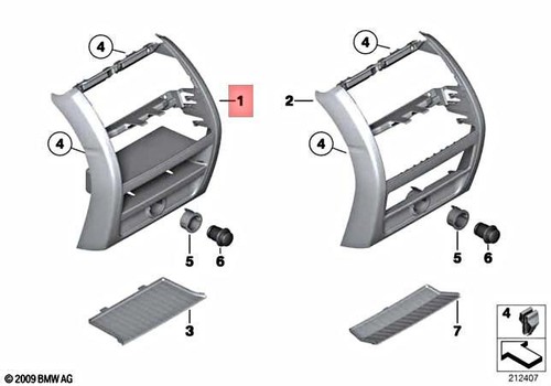 Genuine BMW Hybrid F10 F11 F18 518d 520d Cover Center Console Rear ...