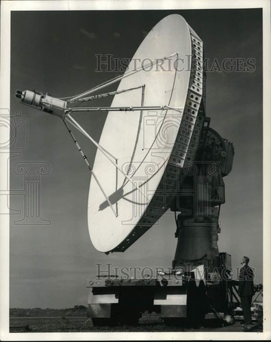 1963 Press Photo Radar antenna for NASA SYNCOM satellite communications ...