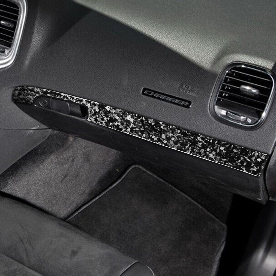 Forged Carbon Fiber Co-Pilot Glove Box Panel Cover Decal For Dodge ...