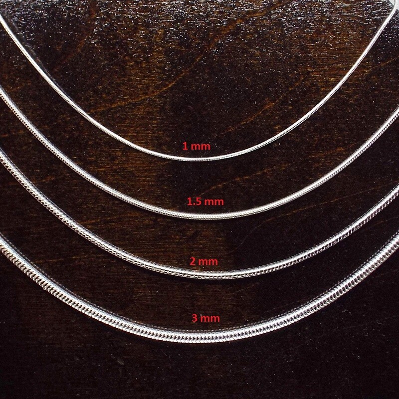 sterling silver, plated, snake chain, 3 mm, necklace, 18-24 inch, #1903 ...