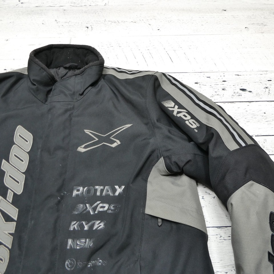 Ski-Doo Rotax Snowmobile Jacket Mens Large Black Primaloft Insulated ...