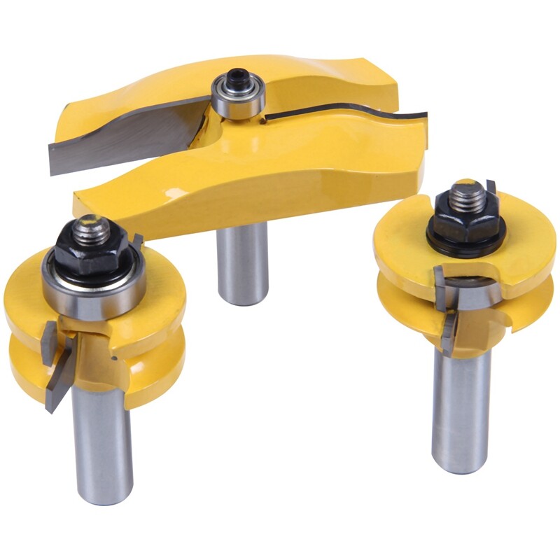 3 PCS Router Bit Set, 1/2-Inch Shaker Raised Panel Round Over Cabinet ...