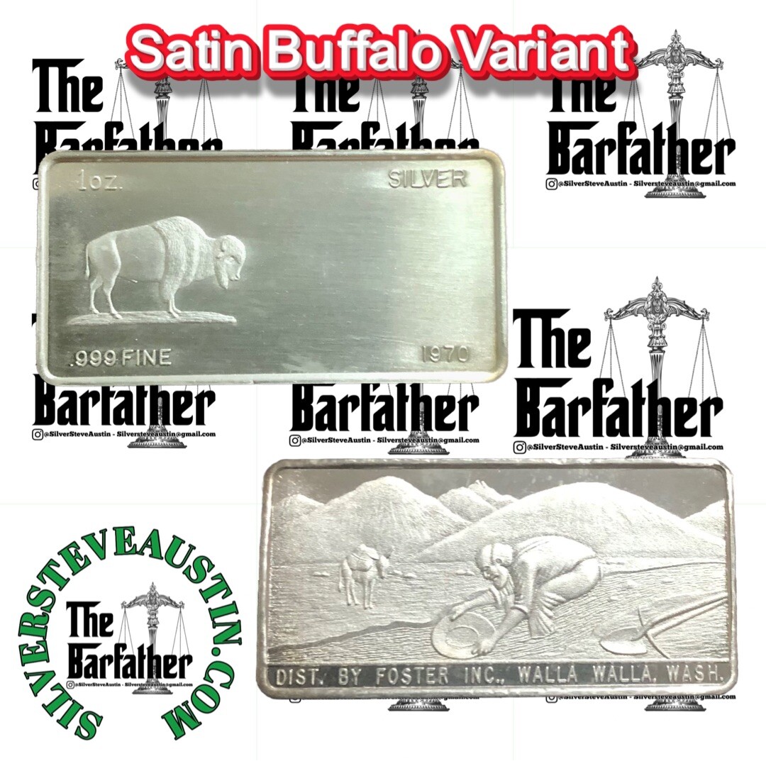 Foster FC-26V Buffalo SATIN 1 Troy Oz 999 Silver Bar Minted 1970 ...