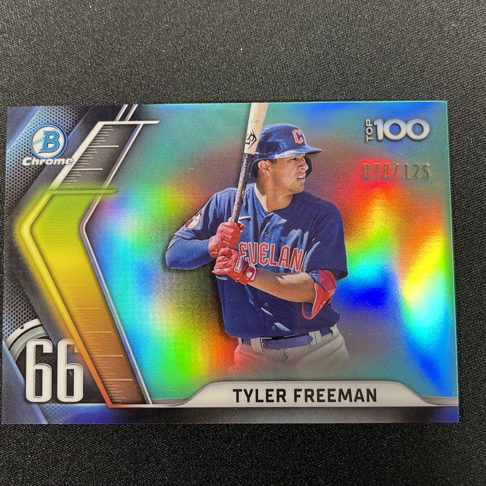 2022 Bowman Chrome Top 100 Tyler Freeman Aqua #78/125 BTP-66 Guardians ...