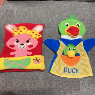 Baby Einstein baby toys duck doll bunny knit hat good condition puppet ...