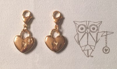 Authentic Origami Owl Gold Heart Key lock dangle & Jewelry Cloth NEW | eBay