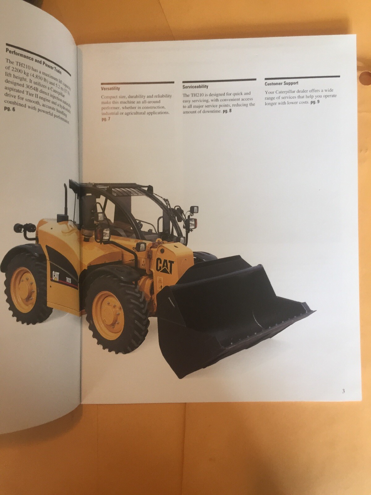 Cat TH210 Brochure Compact Telehandler Caterpillar | eBay