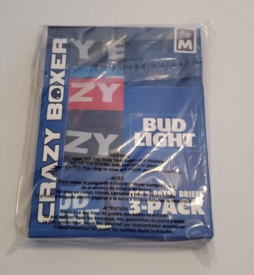 Crazy Boxer 3 Pack Boxer Briefs Bud Light Mens Underwear Size Medium | eBay