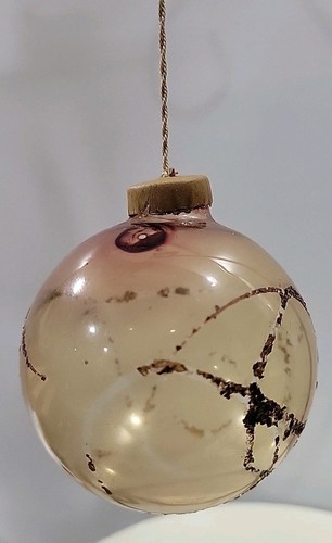 Antique 1900s Glass Ornament Transparent Ball w/ Original Paper Cap ...