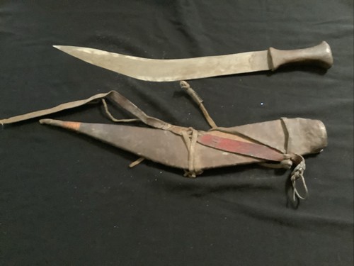 Tribal used Old African Ethiopian Afar sword with leather case Ethiopia ...