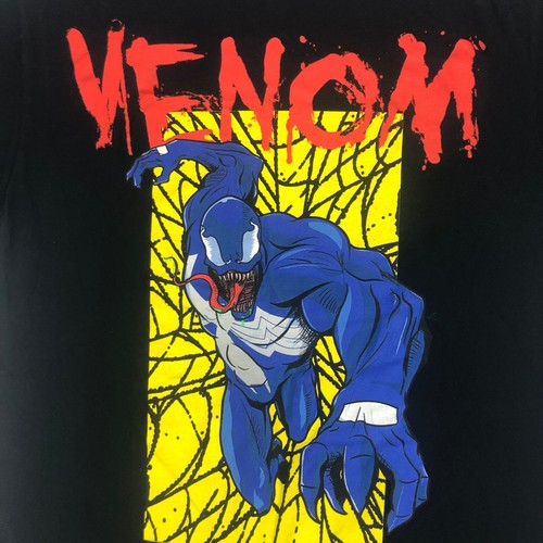 Marvel Venom Graphic T Shirt Black Red Yellow Comic Book Superhero ...