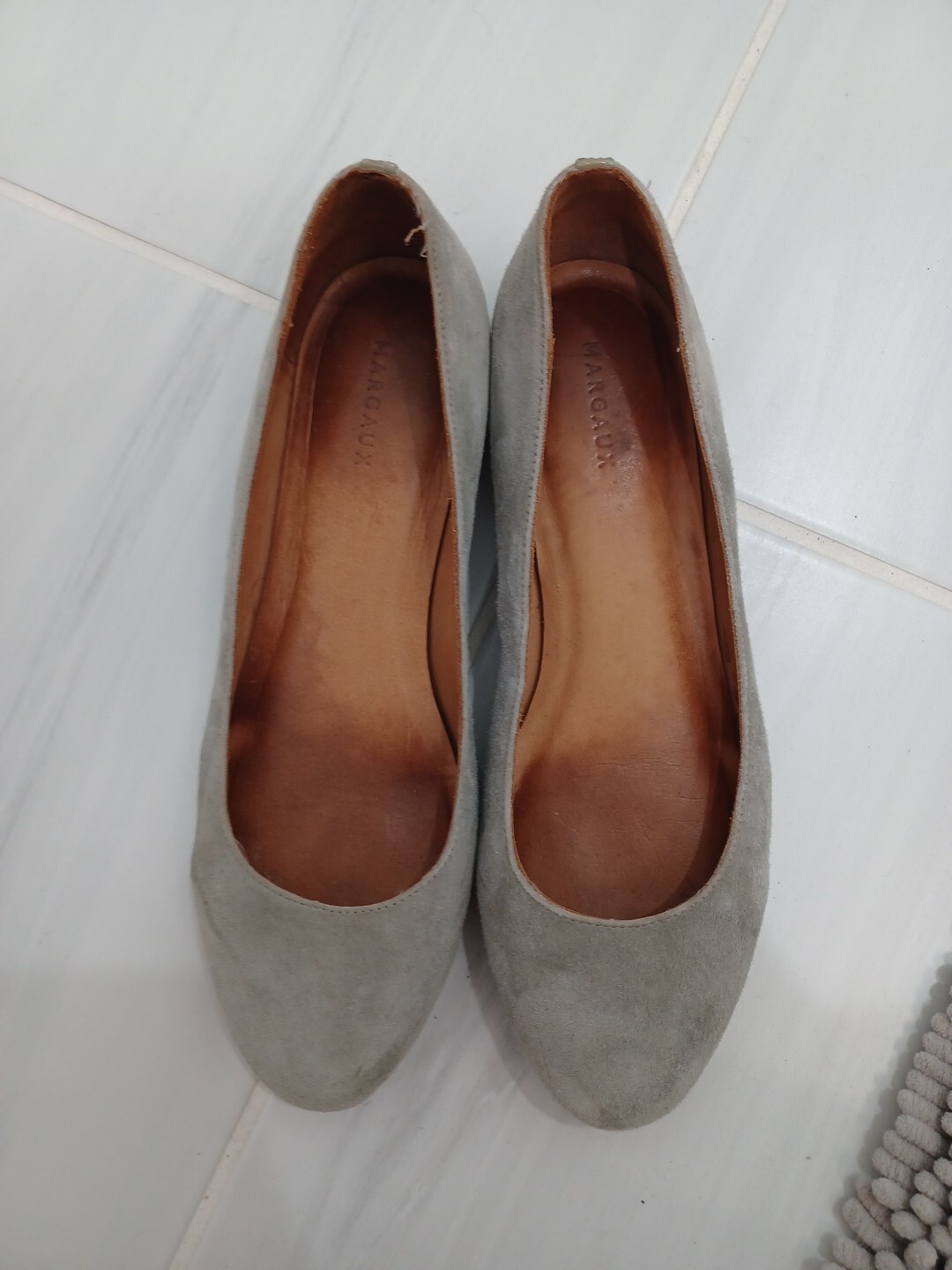 Margaux Gray Leather Flats 9 - Gem