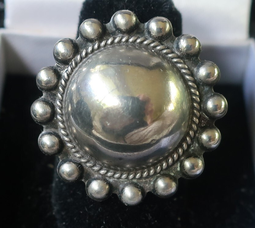 VTG Native American Navajo Bead Ball Ring Twisted Rop… - Gem