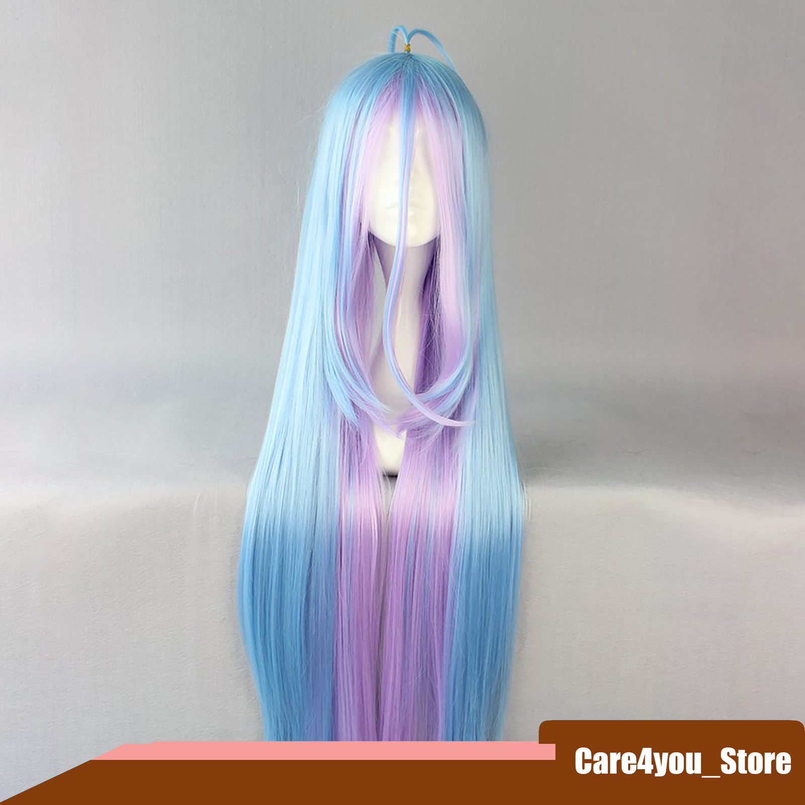 Item of 1 Women Breathable Hair Wigs 41" Blue Pink Wigs with Wig Cap | eBay