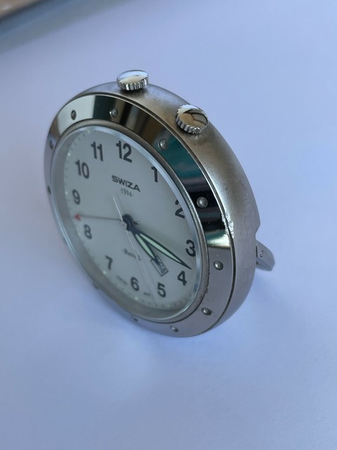 SWIZA 1904 REVEIL TRAVEL DESK WATCH 96.2489 ALARM QUARTZ SIZE 45.5mm ...