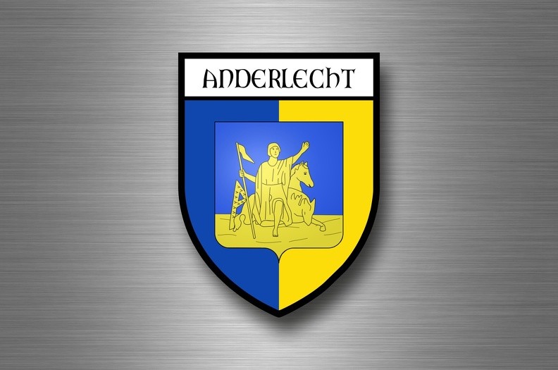 Adhesive Sticker Flag Coat Of Arms City Souvenir Belgium Anderlecht | eBay