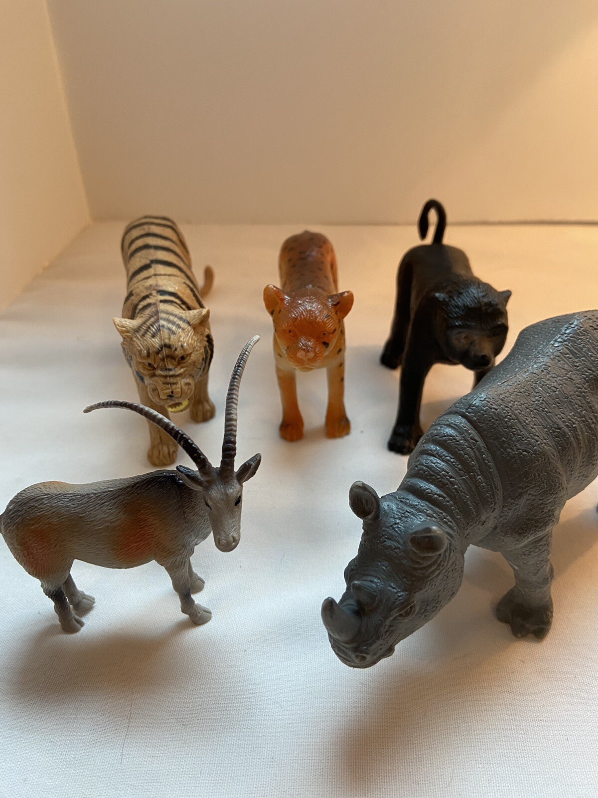 Vintage Rubber Animals Made In China Lot of 5 Rhino Monkey Tiger And ...