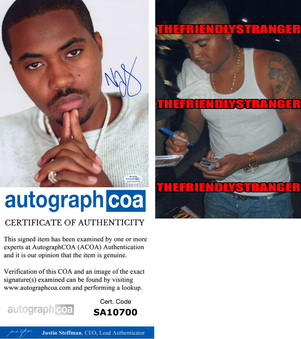 Rapper NAS signed Autographed 8X10 Photo PROOF a NASIR JONES Illmatic ...