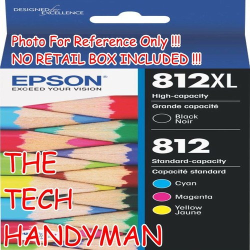 4-PACK EPSON GENUINE 812XL BLACK & 812 COLOR INK (NO RETAIL BOX) WF ...