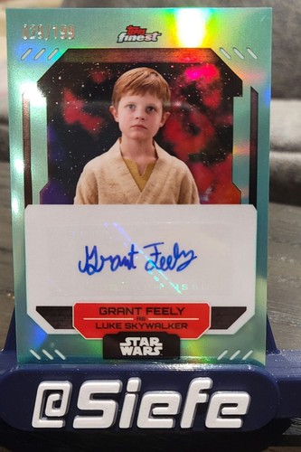 Grant Feely as Luke Skywalker 2023 Topps Finest Star Wars Aqua AUTO #FA ...