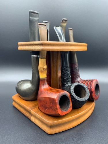 Vintage Antique Wooden Smoking Pipe Stand Rack Display Holder 6 Pipes ...