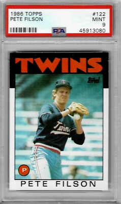 1986 Topps #122 Pete FILSON - PSA 9+++ Twins | eBay
