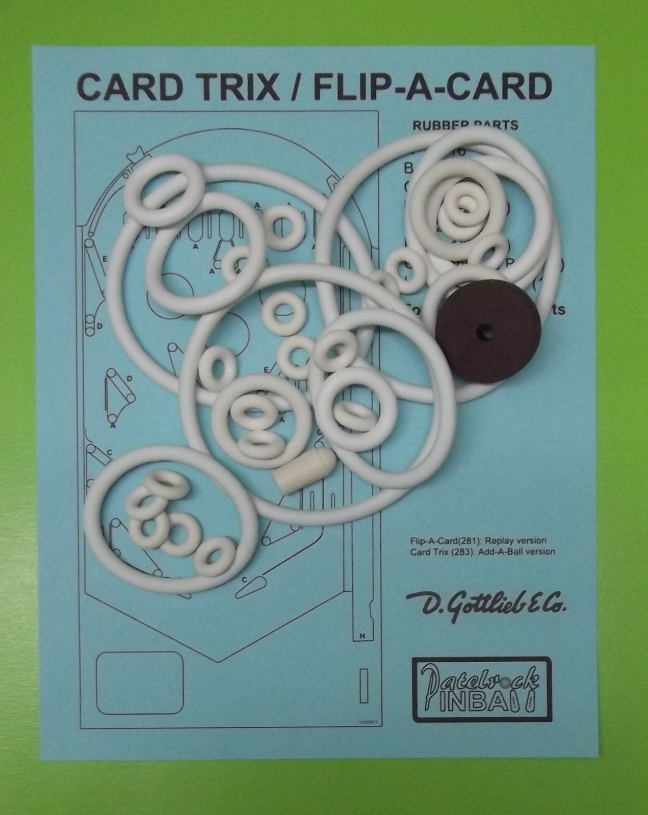 1970 Gottlieb Card Trix / Flip A Card Pinball Machine Rubber Ring Kit ...