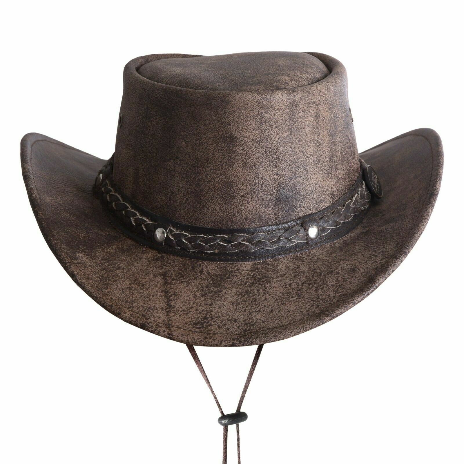 Australian Style Brow Foldable Leather Distressed Crushable Outback ...