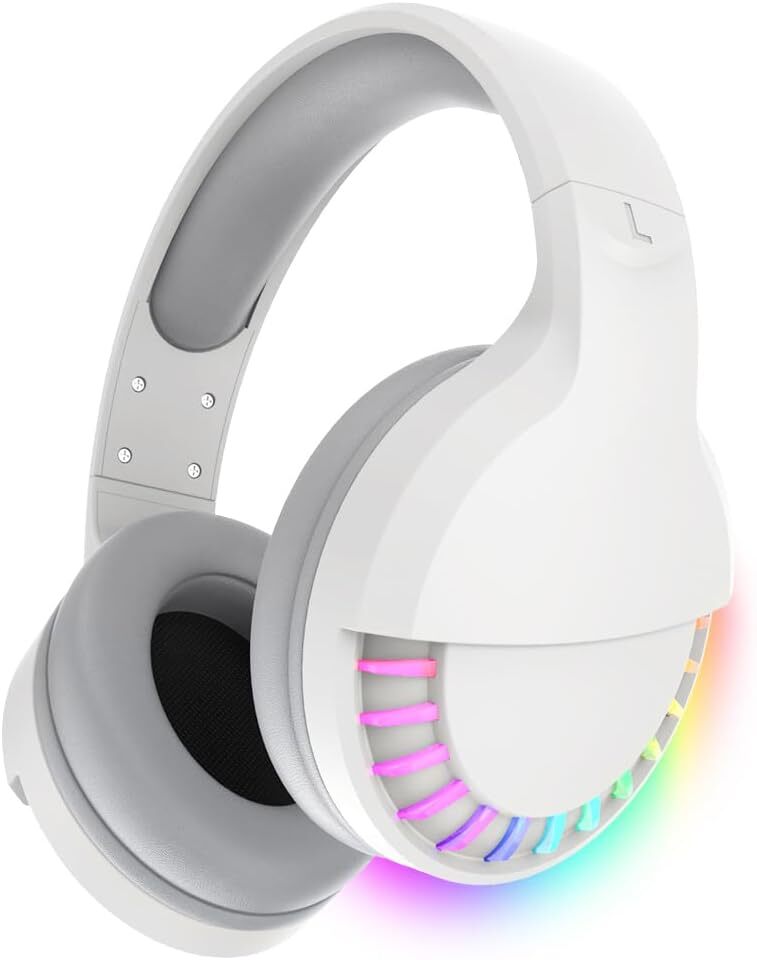RGB Wireless Bluetooth 5.0 Headphones Noise Cancelling Over Ear Headset ...