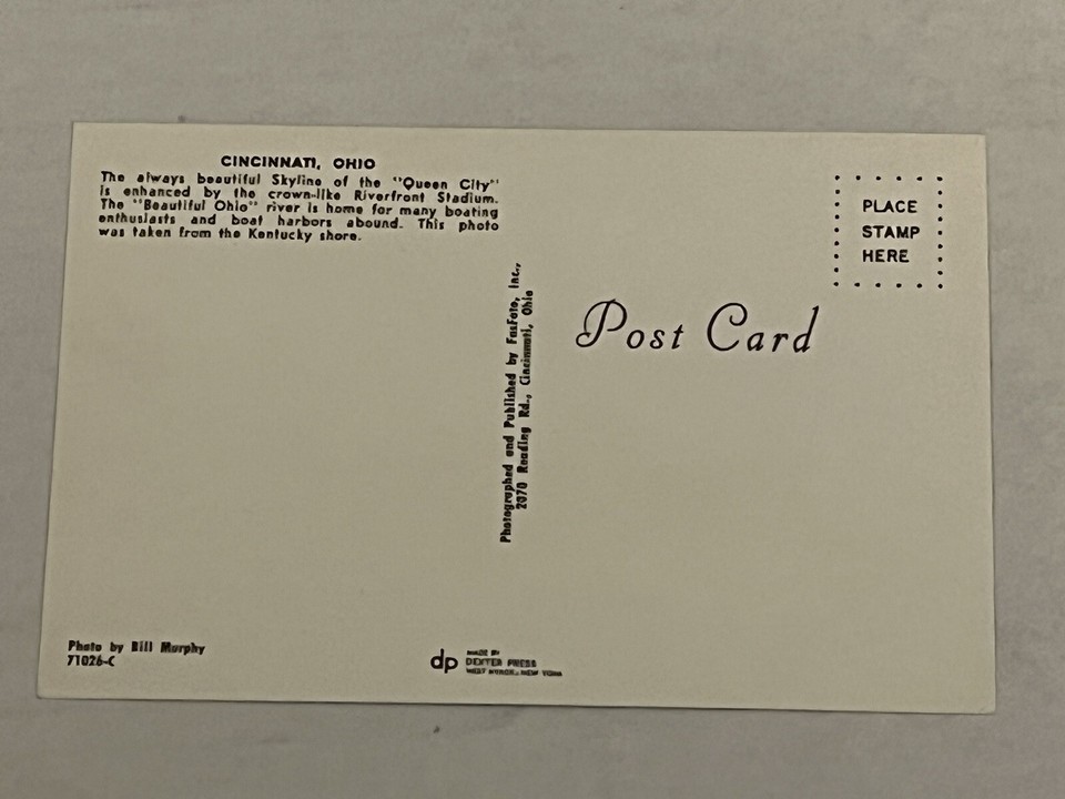 Vintage Original Riverfront Stadium Cincinnati Reds Bengals Postcard ...