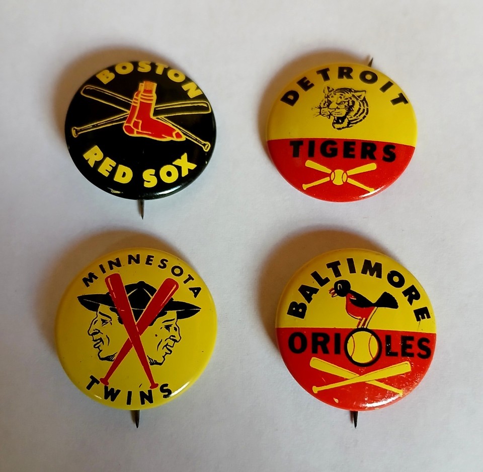 1968 Crane Potato Chips Vintage Baseball Pin Lot (4) Orioles, Twins ...