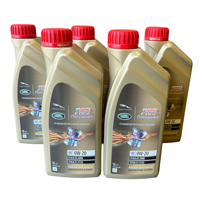 5x1 Liter Castrol EDGE Professional EC 0W-20 Motoröl JAGUAR / LAND ...