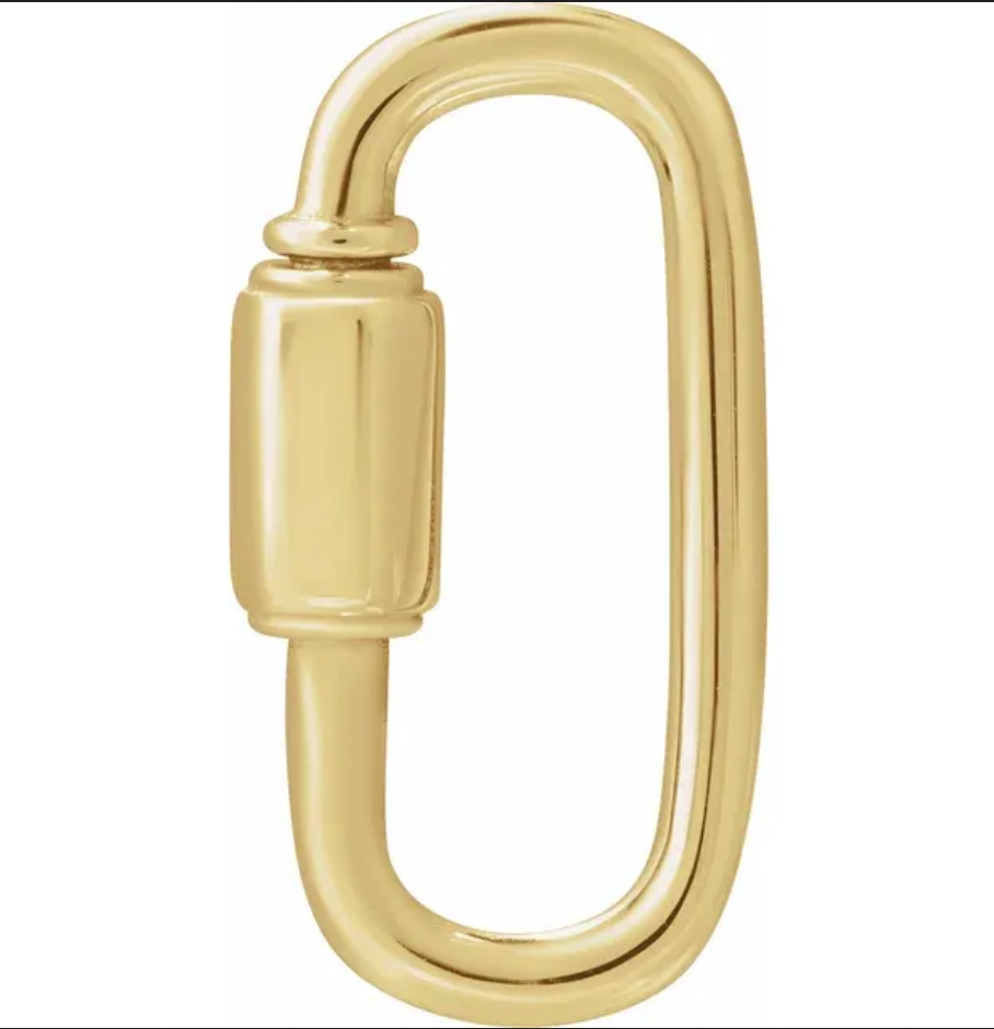 20mm 10k Yellow Gold Charm Carabiner Lock Bail Enhancer Extender ...