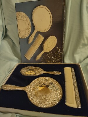 3 Piece Elegance Silverware, Dresser Set. Beautiful Decor, Silverplated ...