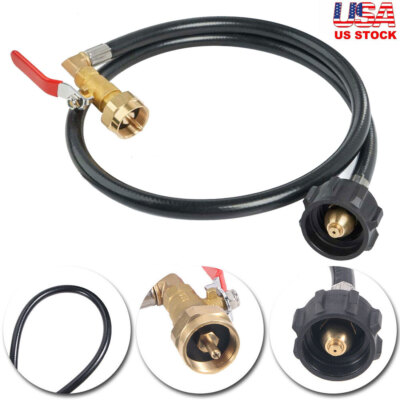Propane Tank Refill Hose Adapter Kit With Shutoff Valve for 1 lb to 20 ...