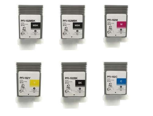 Compatible Cartridges for Canon PFI-102 Ink iPF500 iPF510 iPF600 iPF605 ...