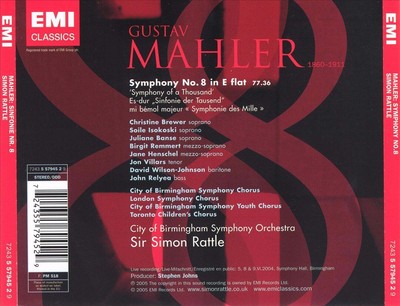 SIMON RATTLE MAHLER: SYMPHONY NO. 8 NEW CD | eBay