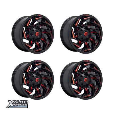 Fuel Off-Road D755 Gloss Black Milled With Red Tint 17X9 5X114.3/5X127 ...