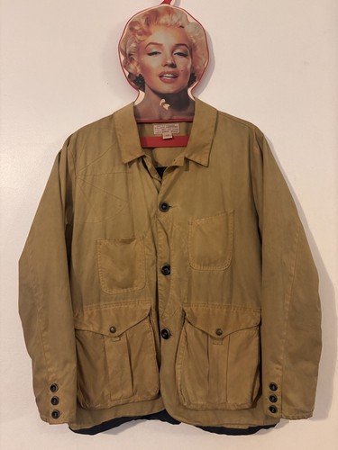 Vtg Filson MD Tan Guide Soy Wax Canvas Work Jacket 10415 USA Made sz L ...