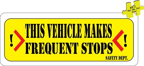 This Vehicle Makes Frequent Stops DOT Safety Taxi Currier Decal Sticker ...