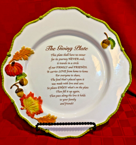 Temptations by Tara Giving Plate w/Holiday Gift Box 11.5in Ceramic Fall ...