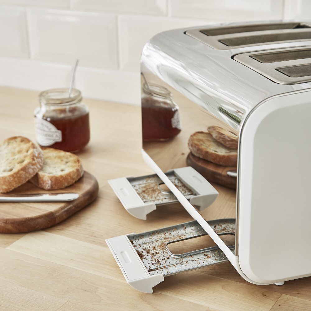 Swan Nordic White Kettle 4 Slice Toaster & Digital Microwave ...