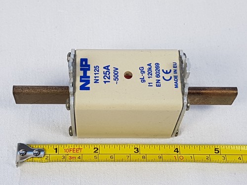 NHP N1125 fuse link - 125A 500VAC 120kA - gL/gG blade center tag Unused ...